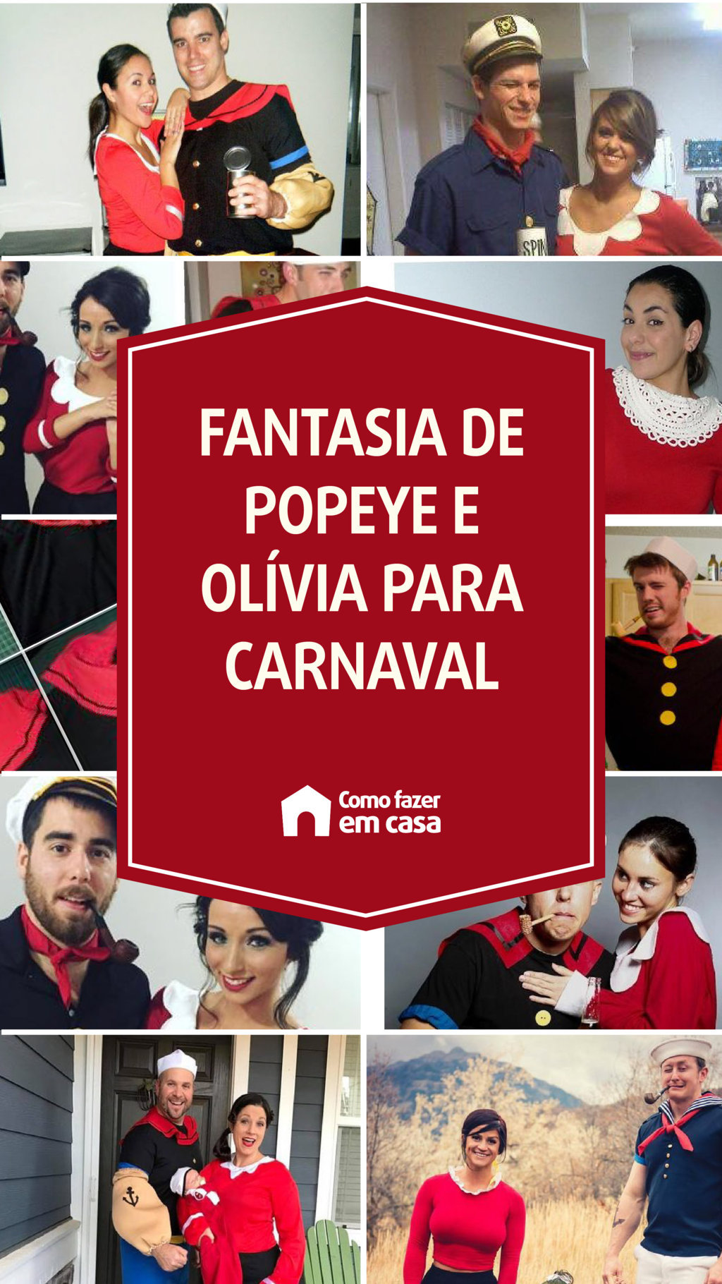 Fantasia Popeye e Olívia Palito - Como fazer em casa
