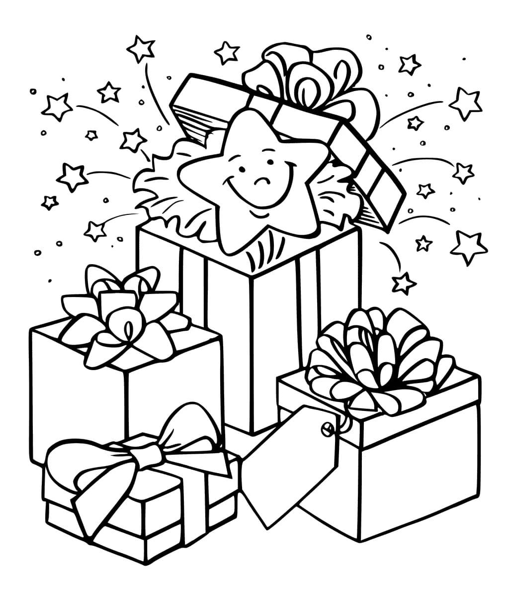 Desenhos de Presente de Natal para colorir - Como fazer em casa