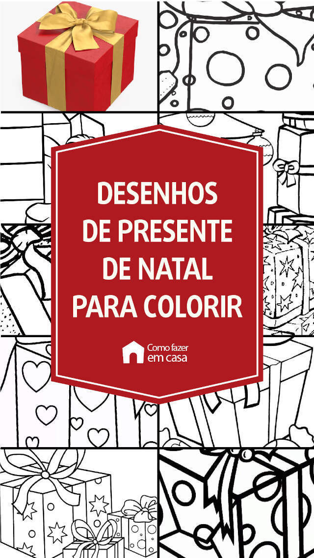 Desenhos de Presente de Natal para colorir - Como fazer em casa