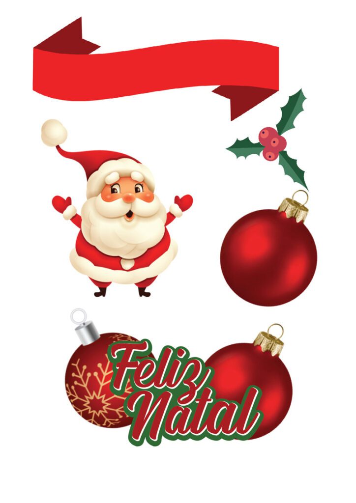Topo de bolo Natal para imprimir - Como fazer em casa