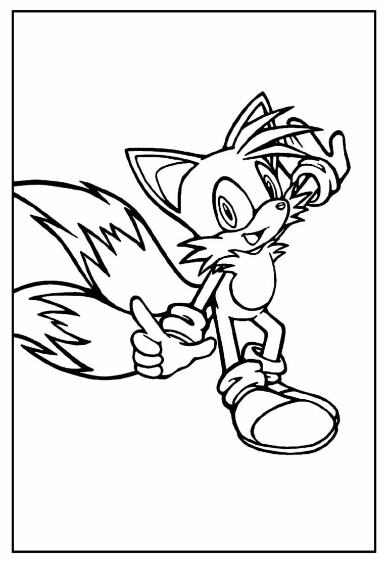 Desenhos de Tails para pintar e colorir - Como fazer em casa