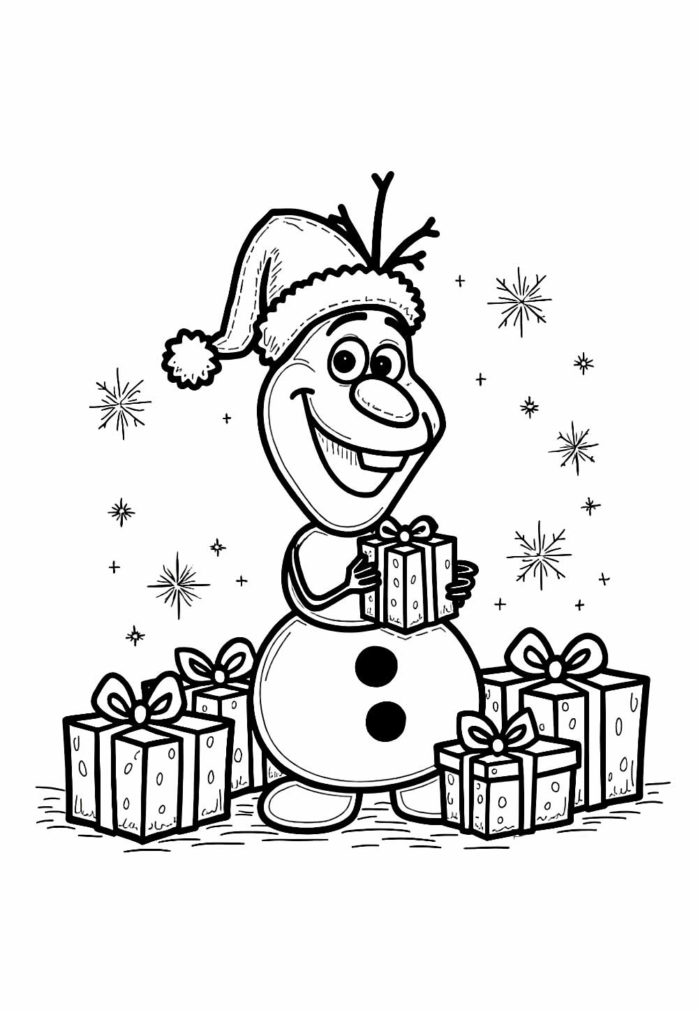 Desenhos de Olaf para Colorir no Natal - Como fazer em casa