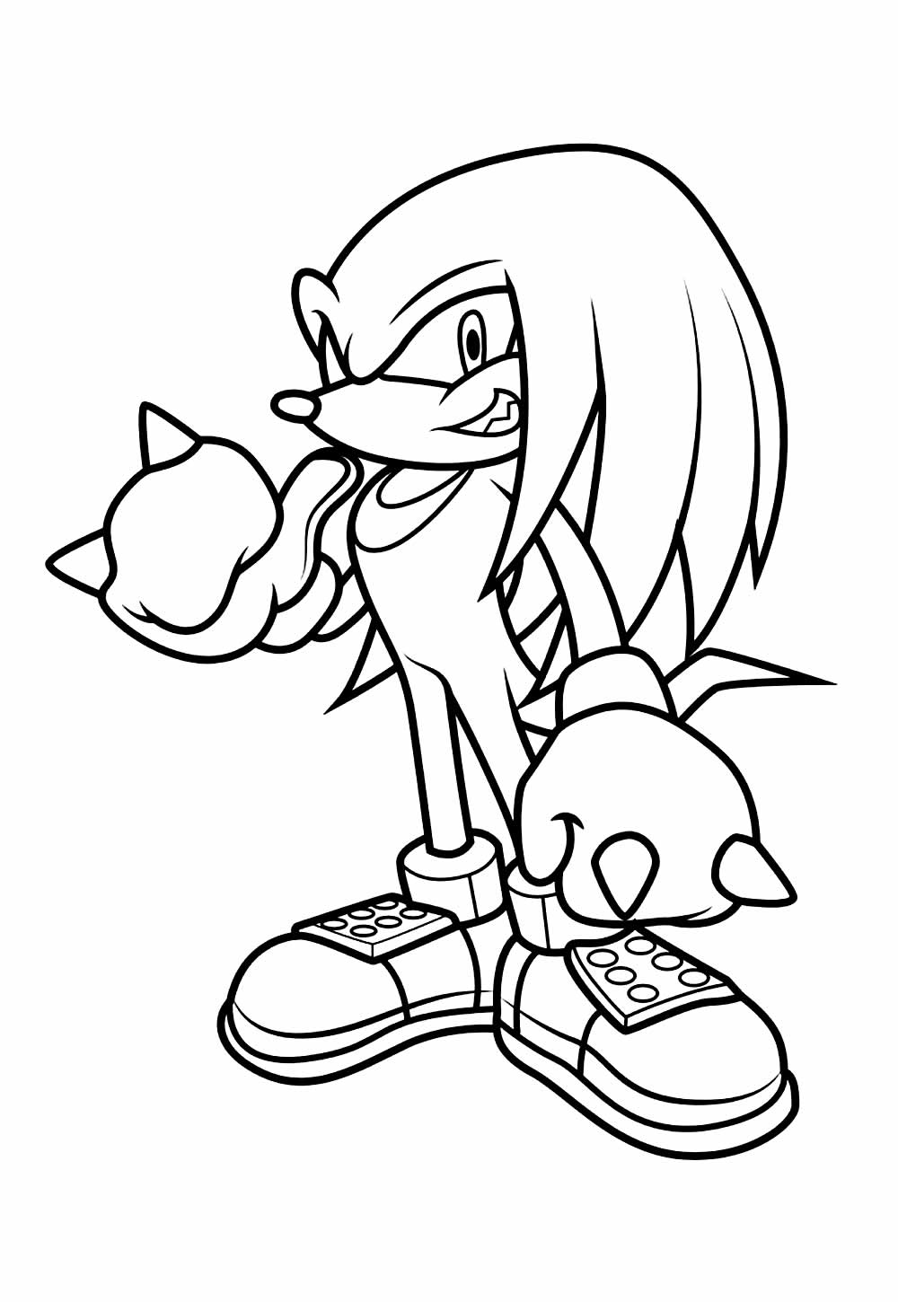 Desenhos de Knuckles the Echidna para pintar e colorir - Como fazer em casa