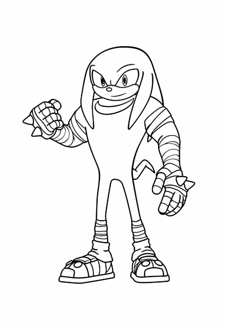 Desenhos de Knuckles the Echidna para pintar e colorir - Como fazer em casa
