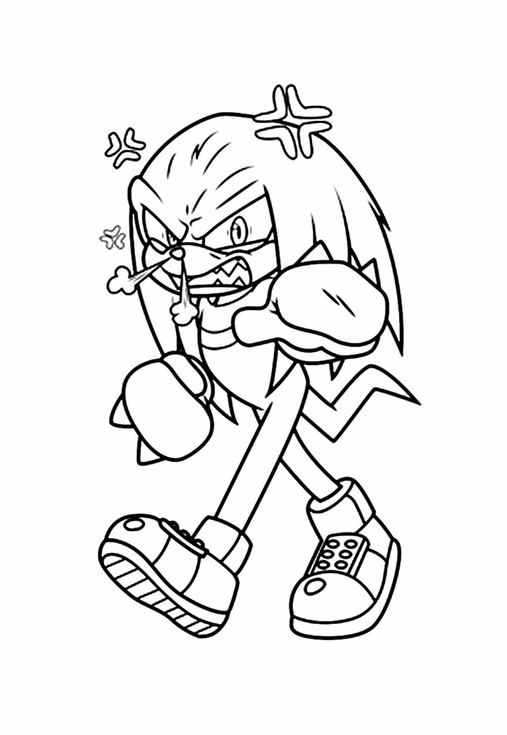 Desenhos de Knuckles the Echidna para pintar e colorir - Como fazer em casa